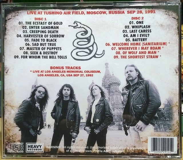 Metallica - Monsters Of Rock Moscow 1991 2xCD – skilometal
